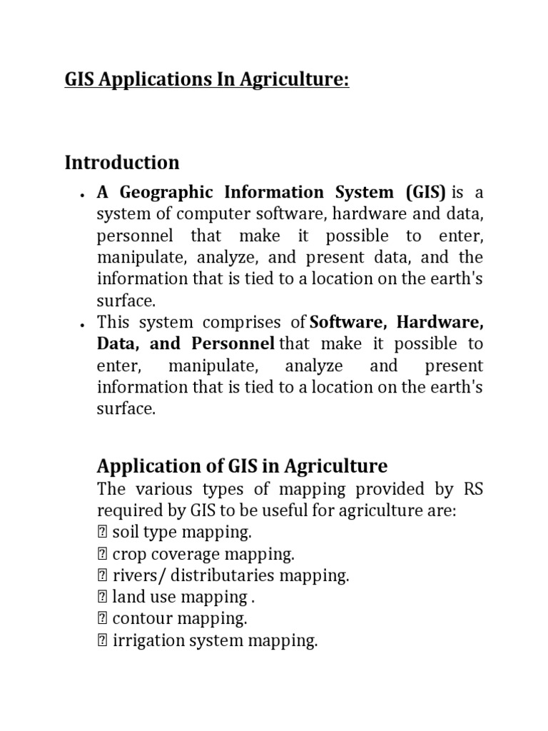 GIS Applications in Agriculture | PDF | Agriculture | Geographic ...