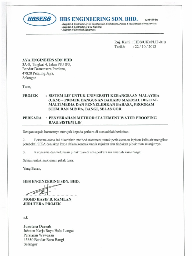 Method Statement Water Proofing Pdf