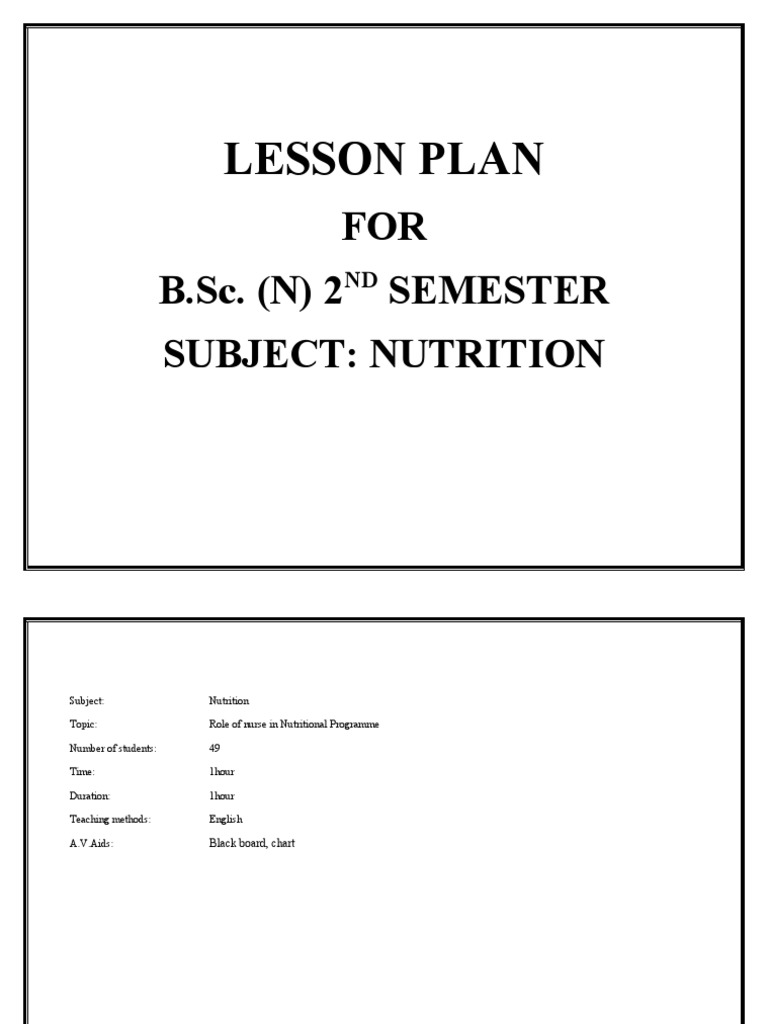 Nutrition 2nd Semester Pdf Malnutrition Vitamin A