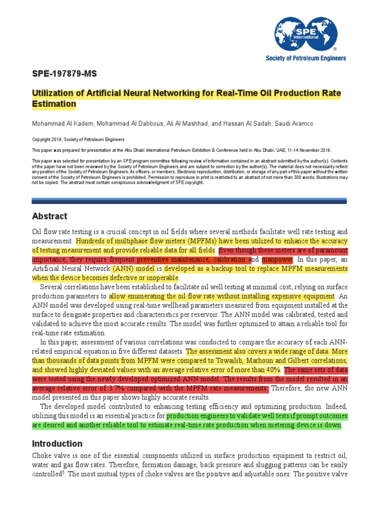 Utilization of Artificial Neural Networking For Real-Time Oil ... Utilization of Artificial Neural Networking For Real-Time Oil ...