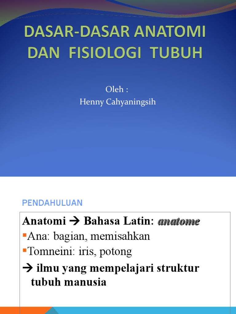TLM - 2023 - Dasar Dasar Anatomi Dan Fisiologi Tubuh | PDF