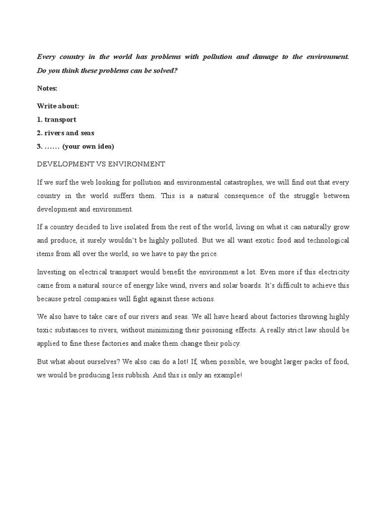 B2 Essay Report | PDF | Pollution | Natural Environment