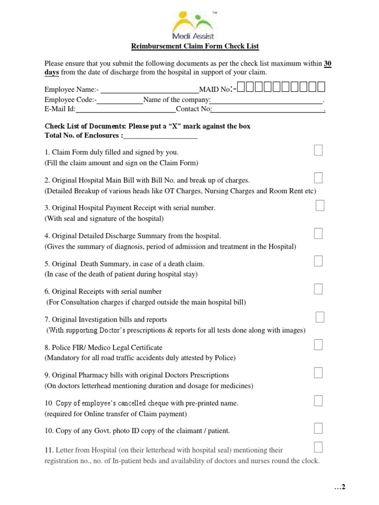 Document Checklist | PDF | Hospital | Patient