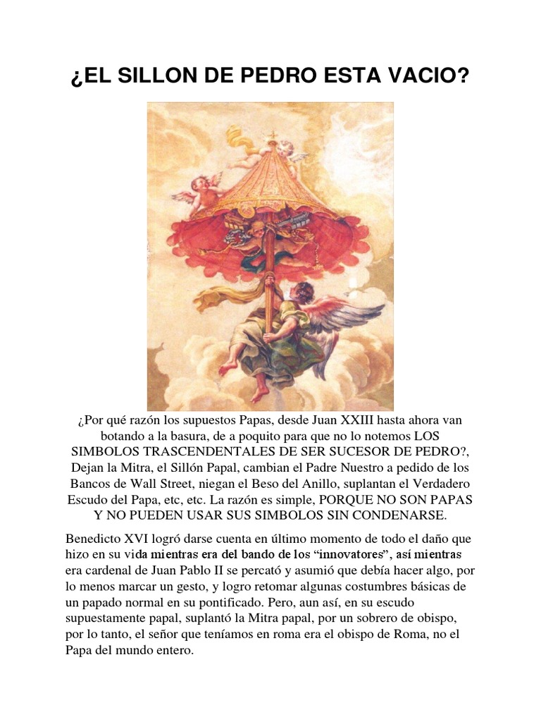 El Sillon de Pedro Esta Vacio | PDF | Papa | Iglesia Católica
