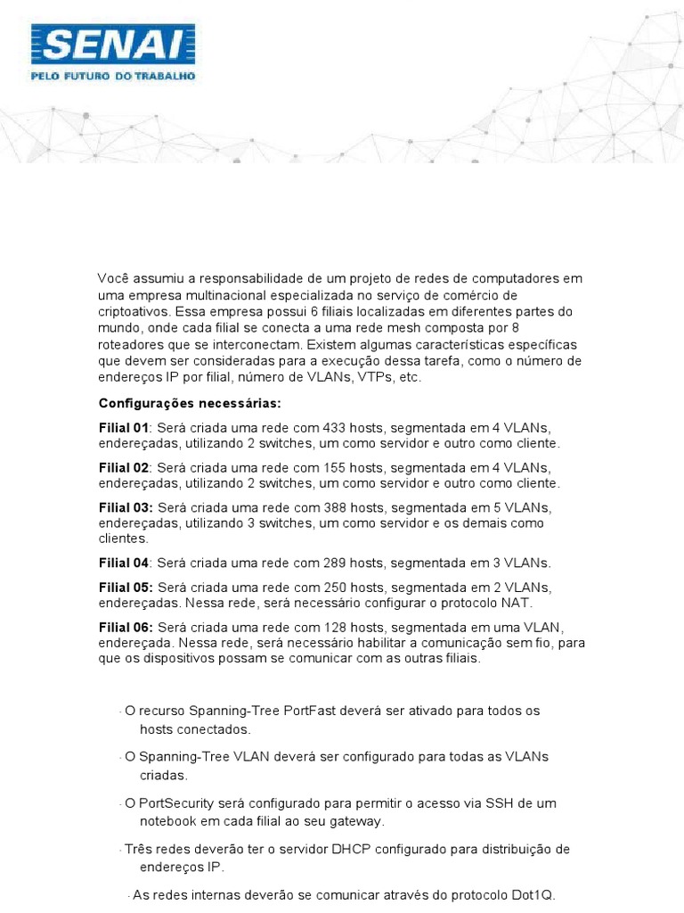 SA Final-Atividade | PDF | Rede de computadores | Comutador de rede