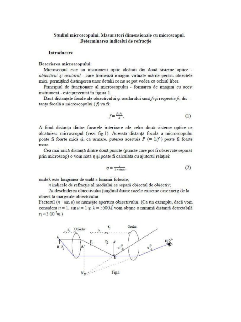 L5 Studiul Microscopului Optic | PDF