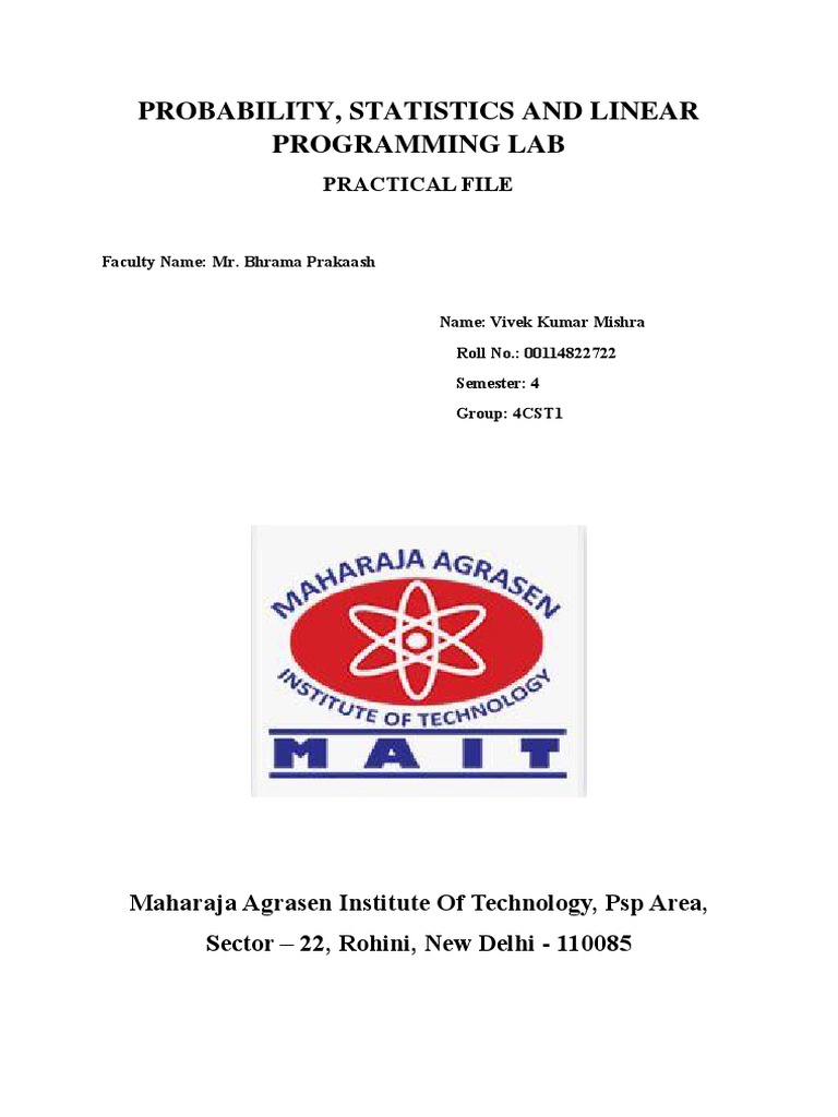 Complete PSLP | Download Free PDF | Matrix (Mathematics) | Variance