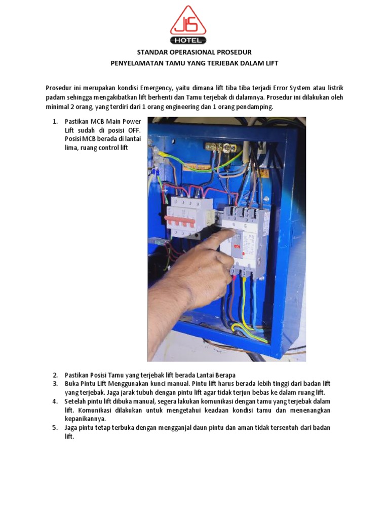 Standar Operional Prosedur Penyelamatan Tamu Terjebak Dalam Lift | PDF