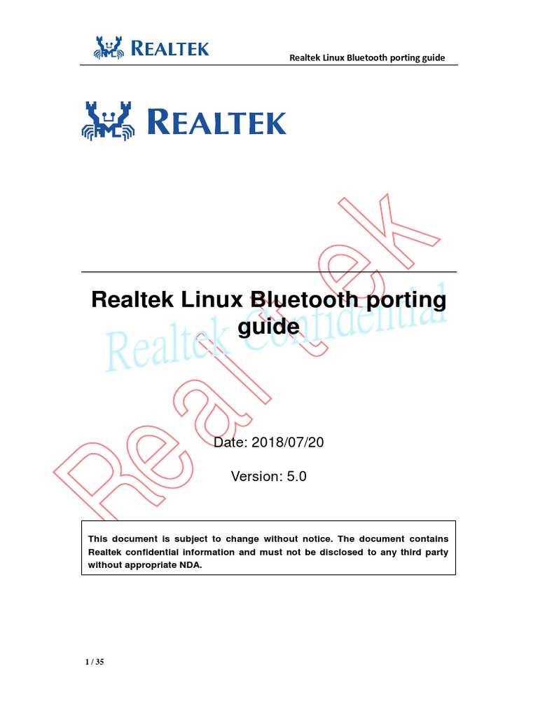 Realtek Linux Bluetooth Porting Guide | PDF
