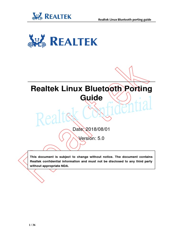 Realtek Linux Bluetooth Porting Guide English | PDF | Device Driver ...