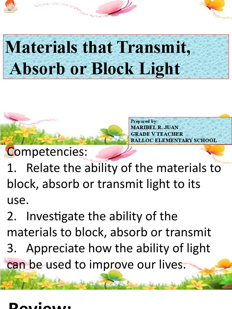 Properties of Light-Transmitting Materials | PDF