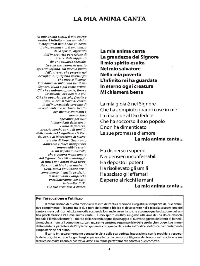 La Mia Anima Canta | PDF