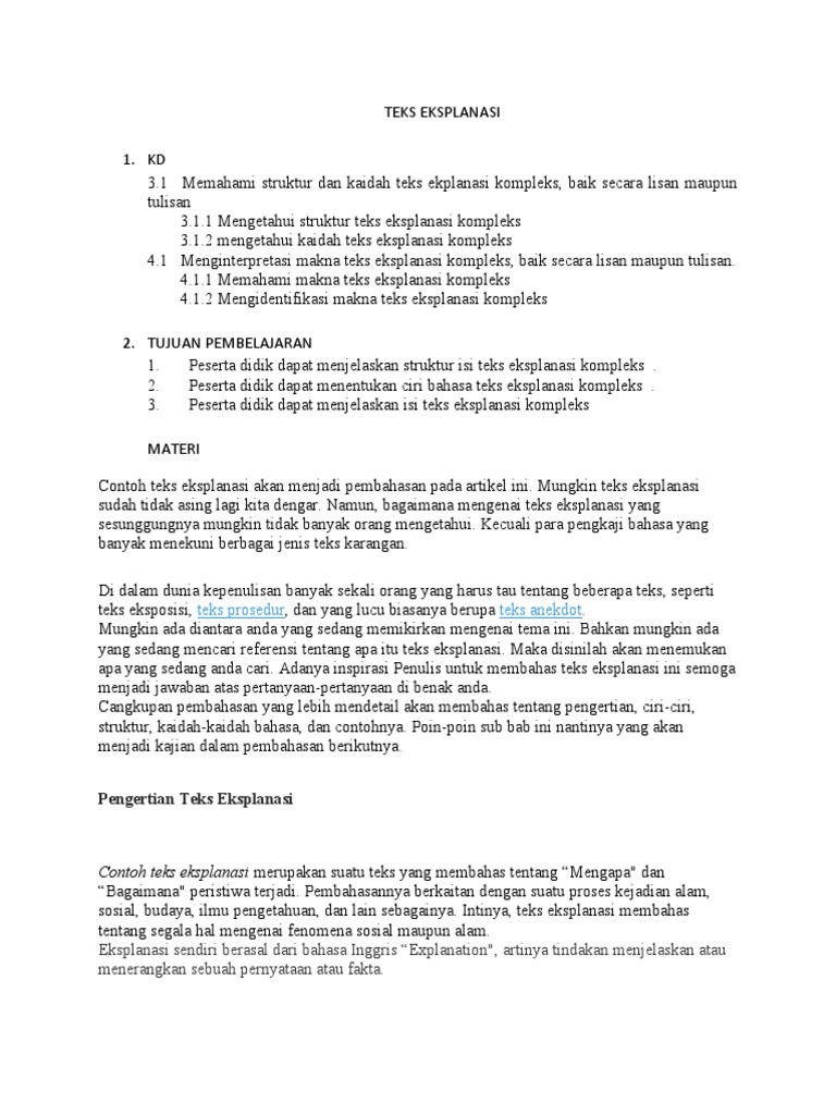 Teks Eksplanasi | PDF