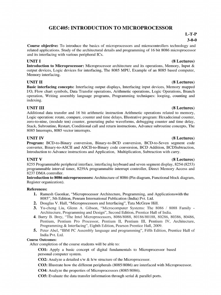 2nd Year CSE Syllabus | PDF