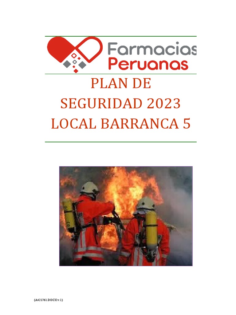 Plan de Seguridad 2023 | PDF | Primeros auxilios | Seguridad y salud ocupacional