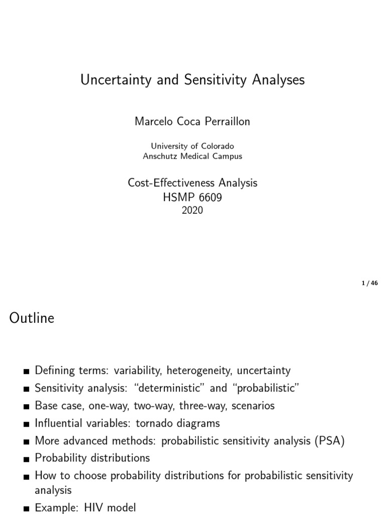 Lecture 13 Uncertainty | PDF | Statistics | Sensitivity Analysis Lecture 13 Uncertainty | PDF | Statistics | Sensitivity Analysis