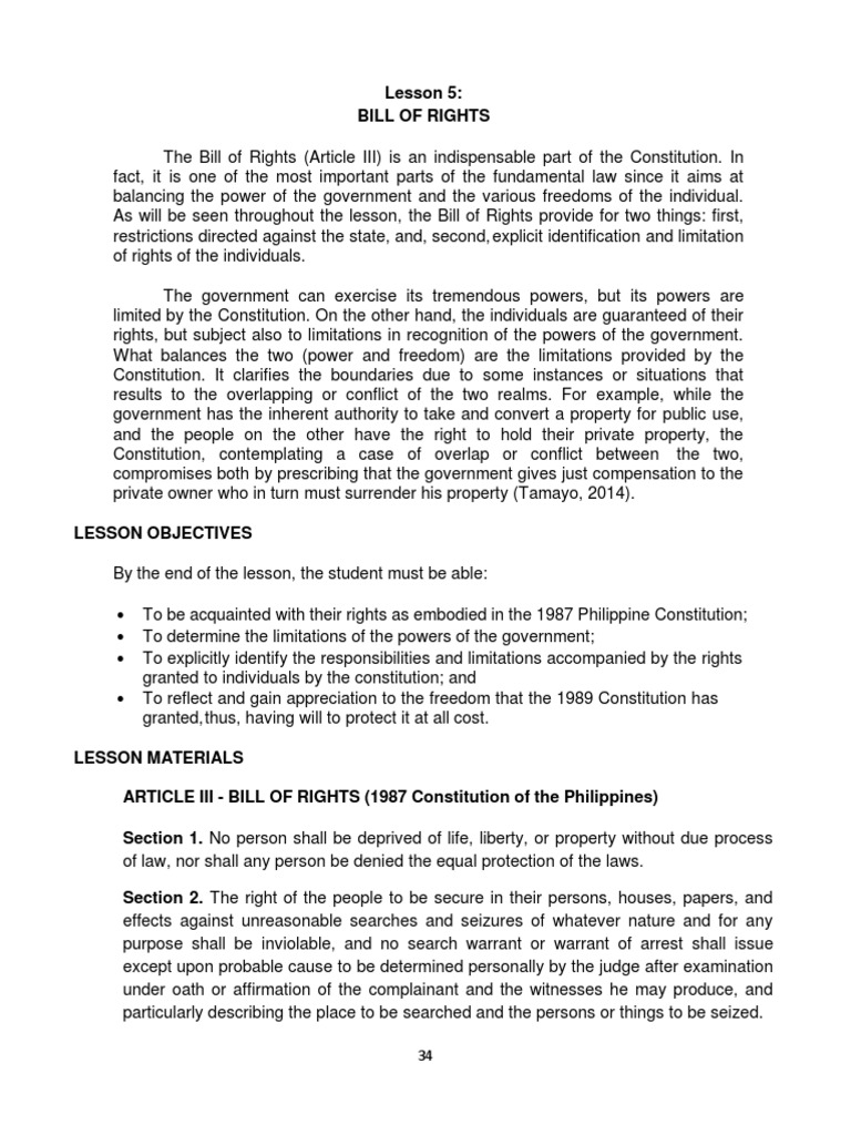 Lesson 5 - Pol Gov | PDF | Search And Seizure | United States Bill Of ...