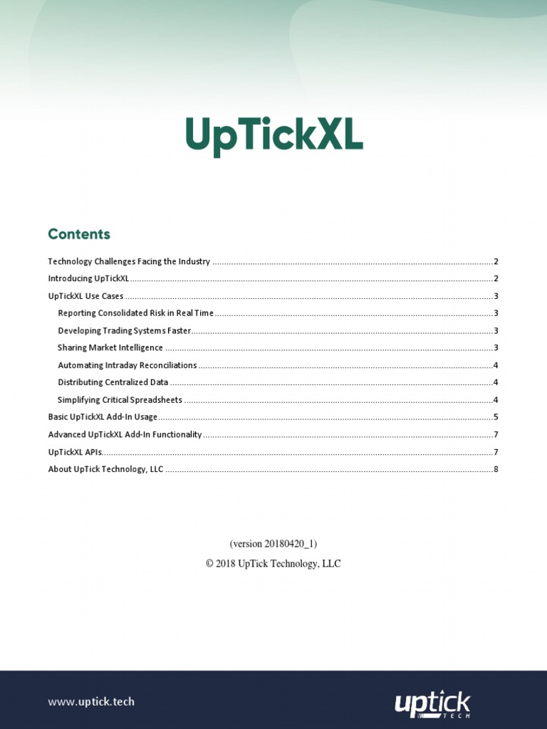 Uptick XL | Download Free PDF | Microsoft Excel | Spreadsheet