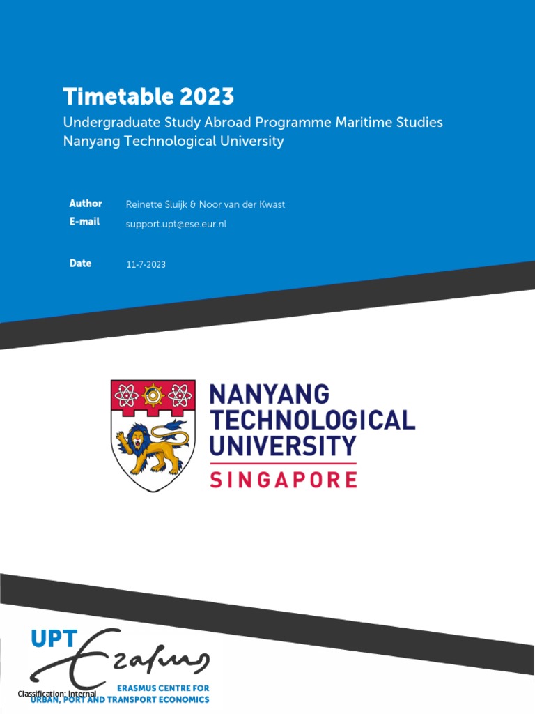 Timetable 2023 - NTU Study Abroad (25-07-2022) | PDF