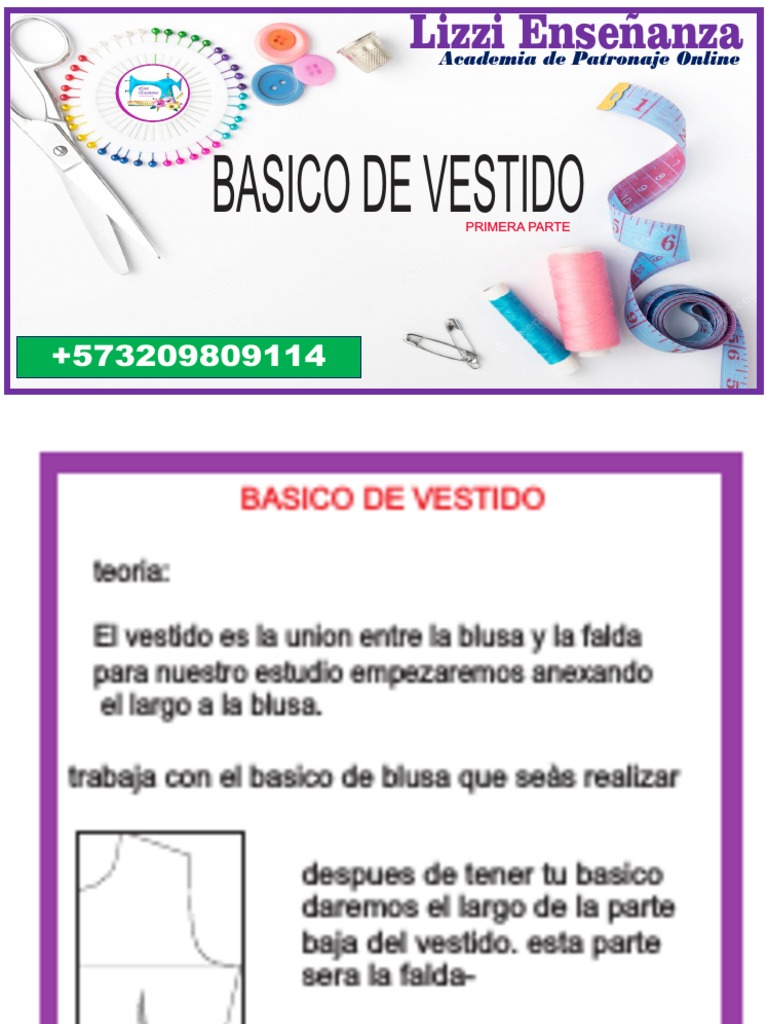 Basico de Vestido Instructivo PRIMERA PARTE | PDF | Mujer | Tendencias culturales