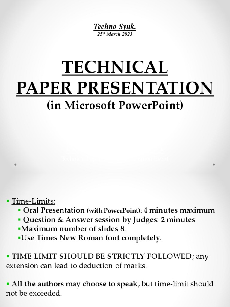 Technical Paper Presentation | PDF | Hypothesis | Microsoft Power Point