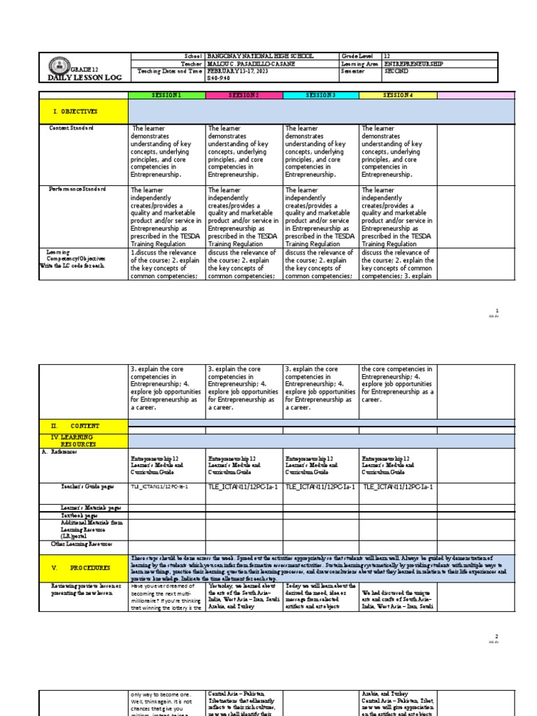 Lesson 1 | Download Free PDF | Learning | Curriculum