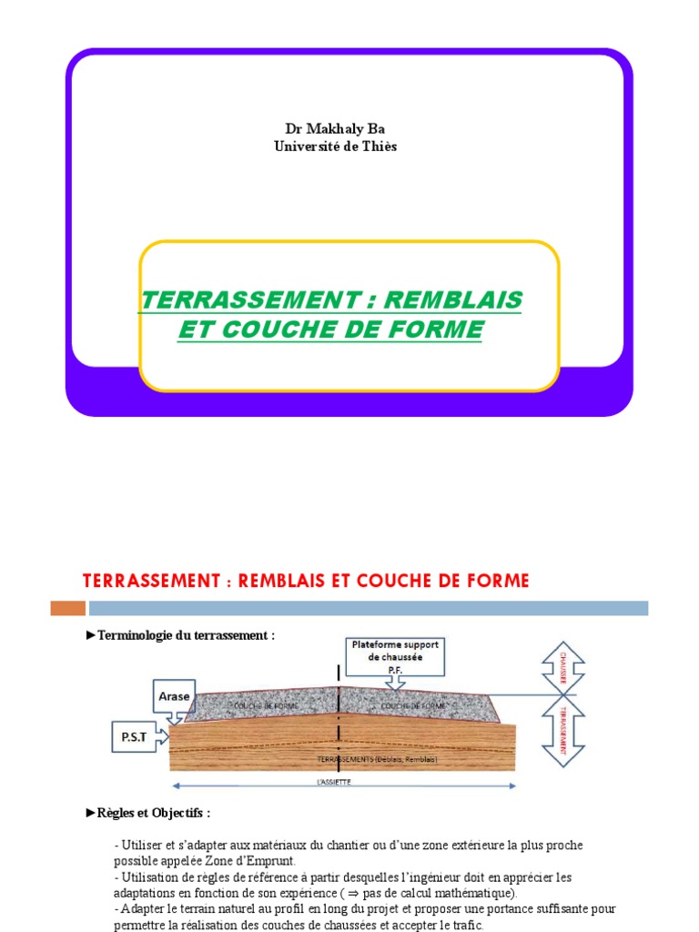 Remblais et Couche de Forme en Terrassement | PDF | Chaux | Matériaux