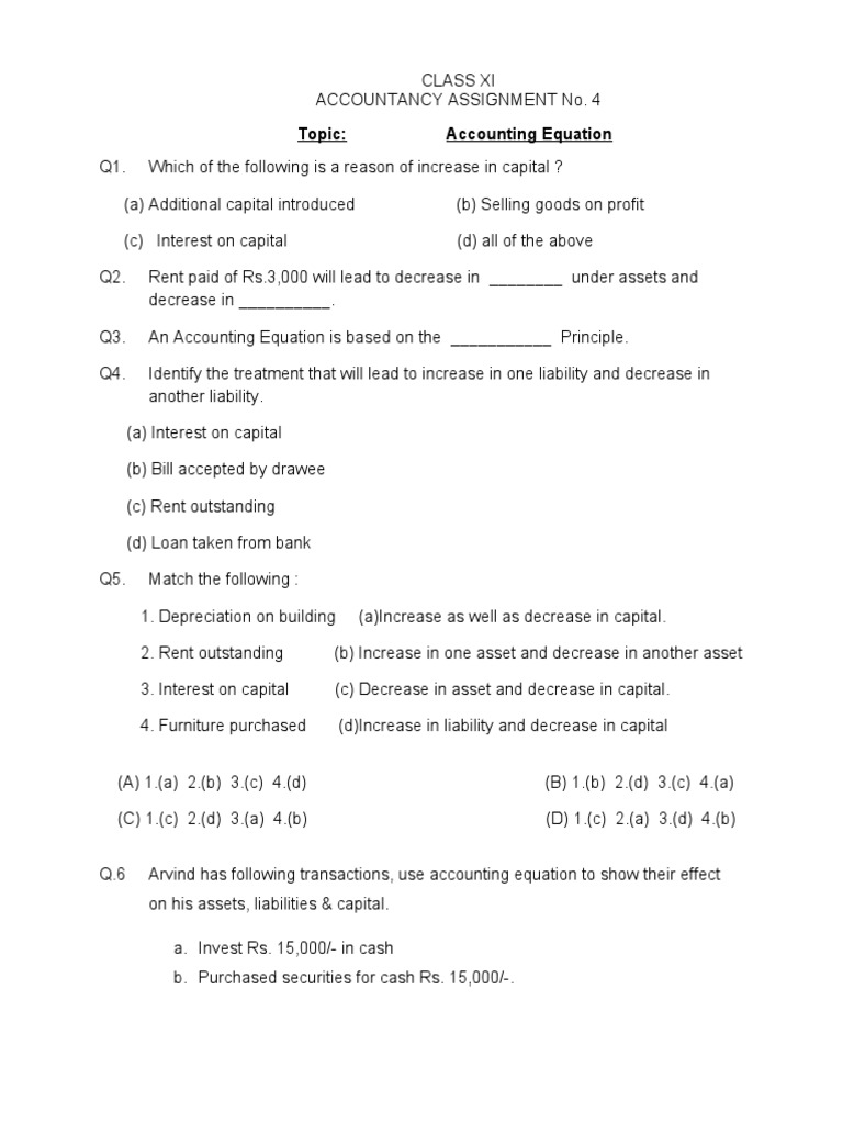 Assignment 4 Class XI Accounting Eq 20230704163852515 | PDF | Liability ... Assignment 4 Class XI Accounting Eq 20230704163852515 | PDF | Liability ...