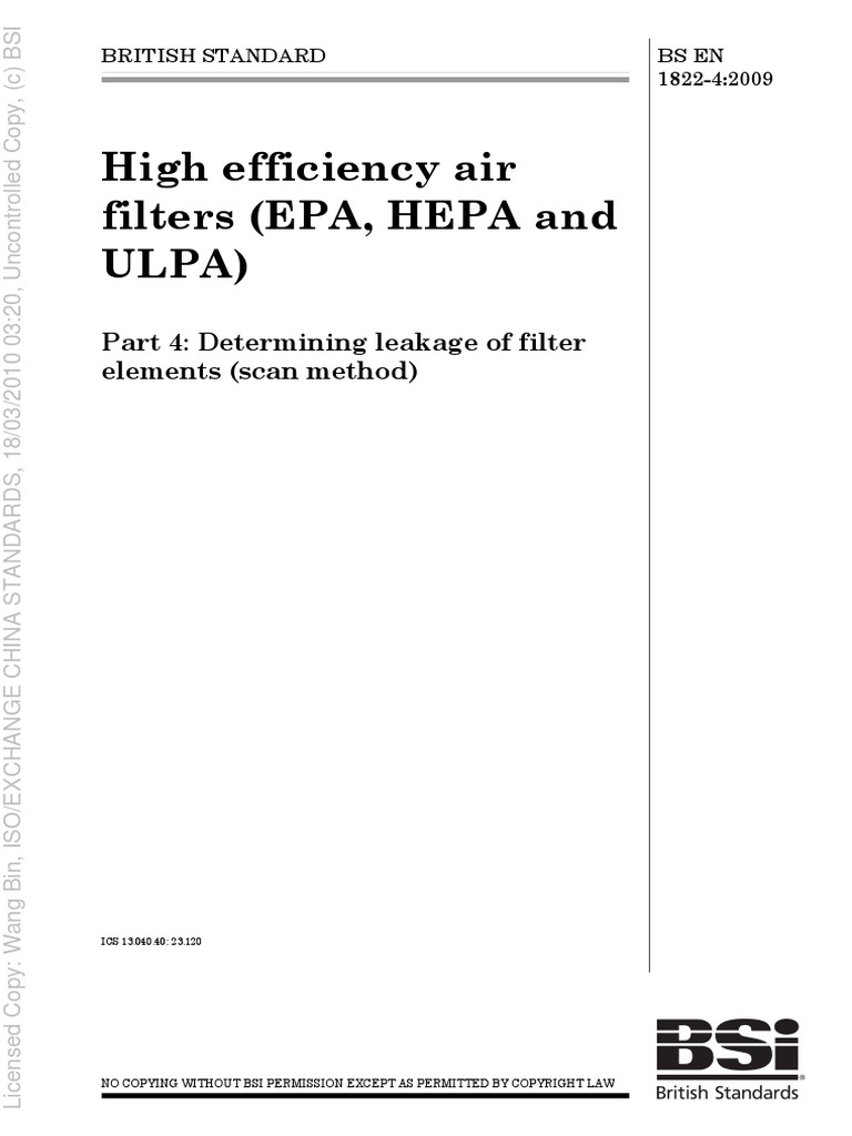 BS en 1822-4-2009 - 3125 | PDF | Regulation
