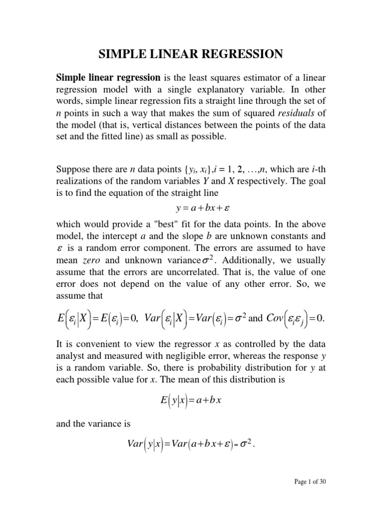 3 SimpleLinearRegression | Download Free PDF | Errors And Residuals | Least Squares