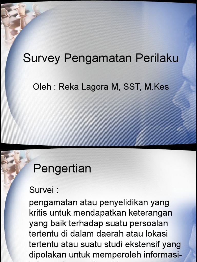 Survey Pengamatan Perilaku | PDF