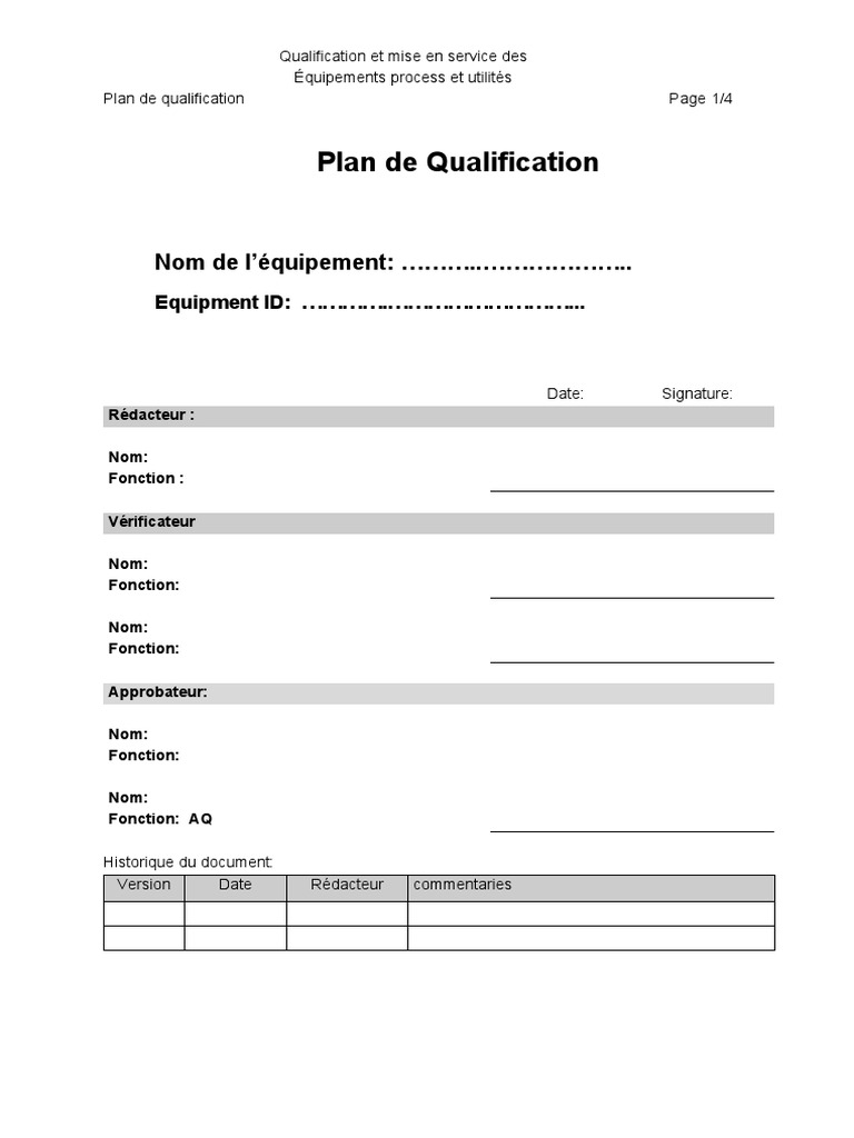 Plan de Qualification des Équipements | PDF | Logiciel | Informatique