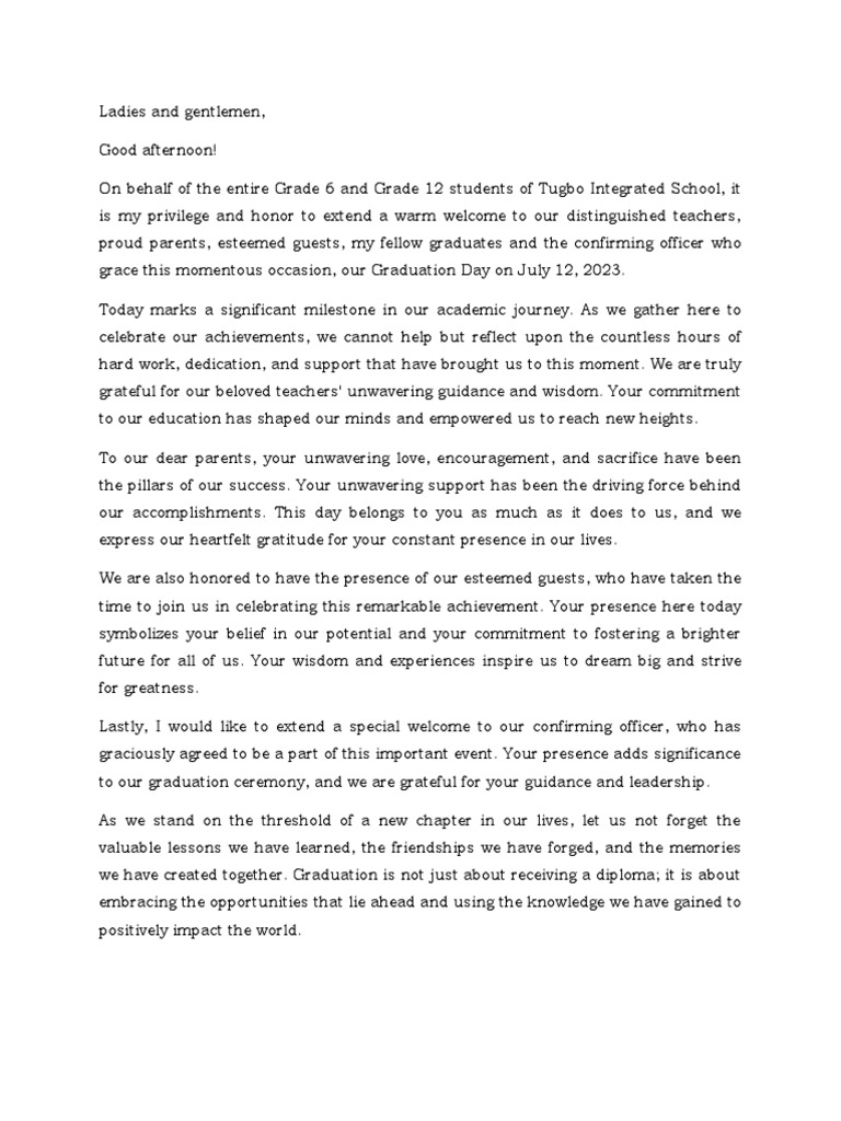 Welcome Address | PDF