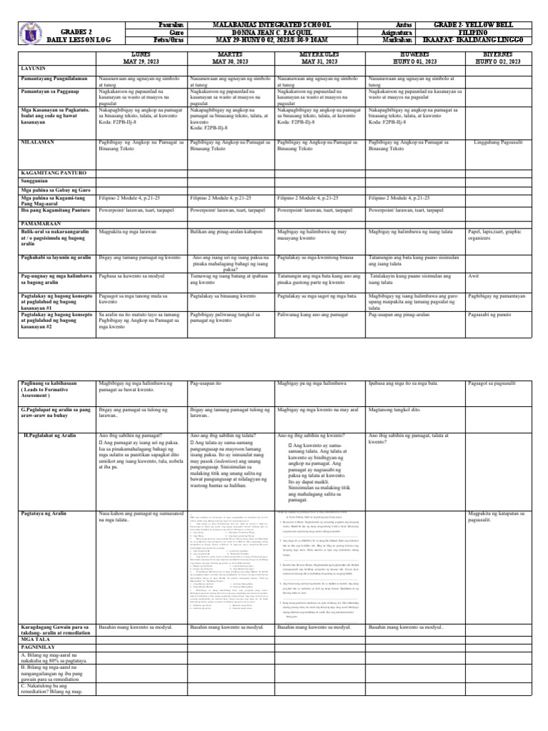 Q4-W5-DLL-FILIPINO- | PDF