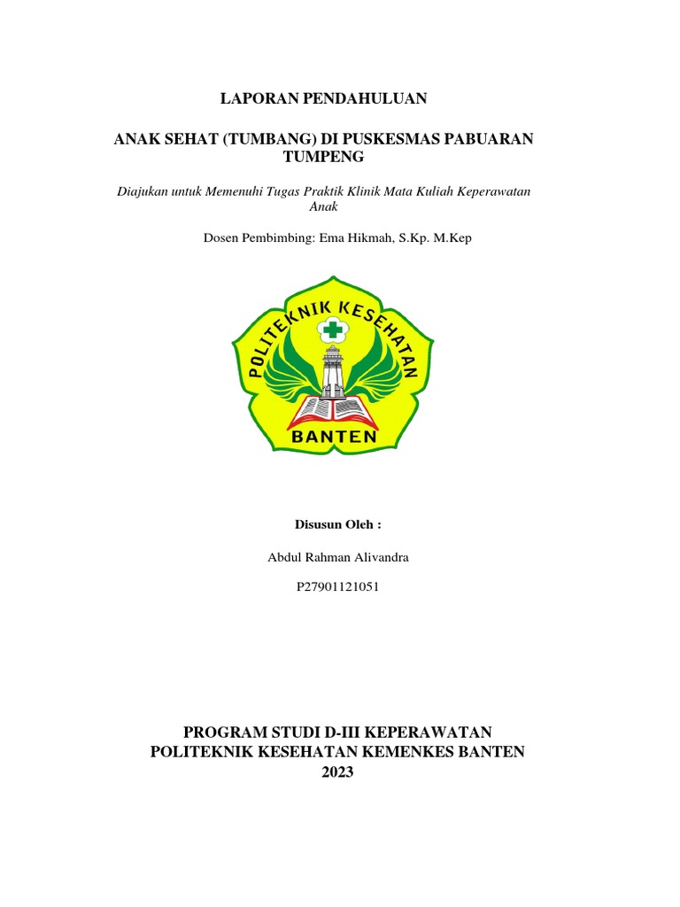 LP Anak Sehat (Tumbuh Kembang) PKM PT | PDF | Kesehatan Holistik