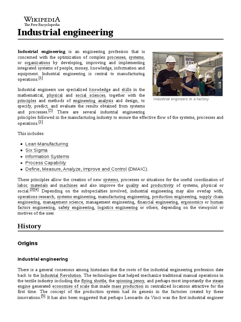 Industrial Engineering | PDF | Industrial Engineering | Business Process