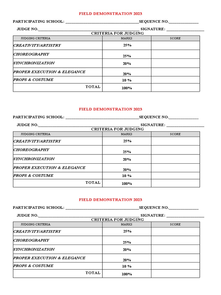 SCORE SHEETS | PDF