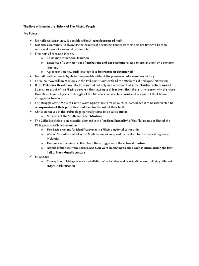 The Role of Islam in The History of The Filipino People | PDF