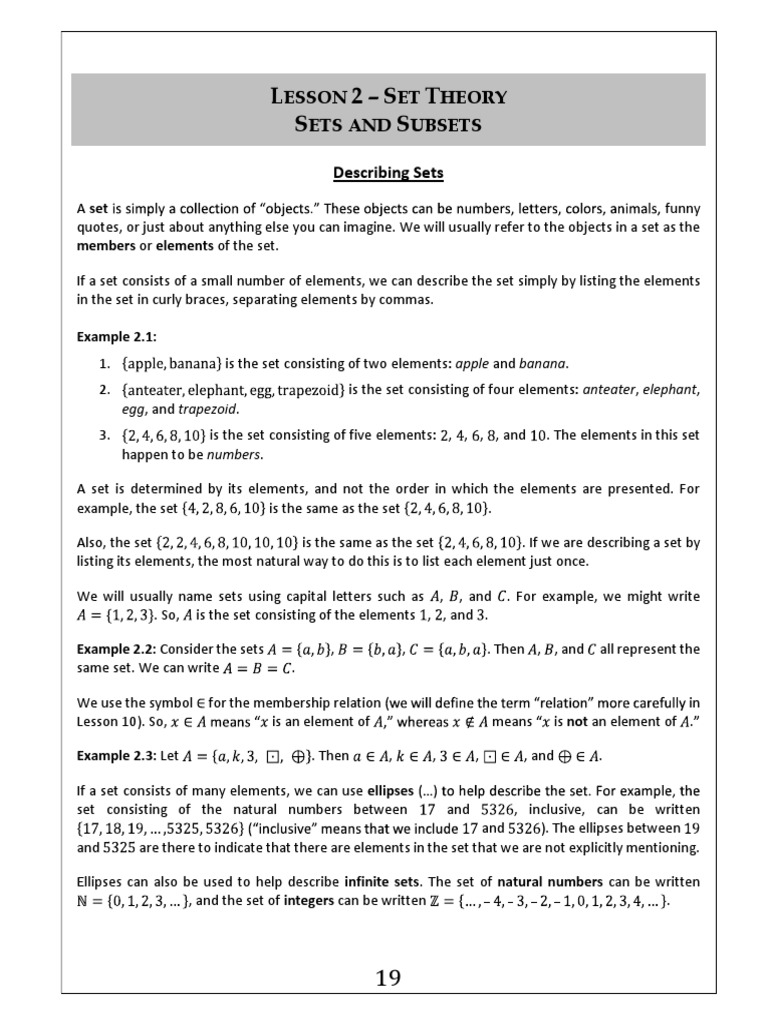 Chapter 2 - Set - Steve Warner | PDF | Set (Mathematics) | Mathematical ...