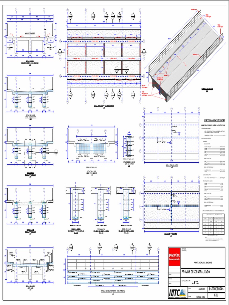 ESTRUCTURAS E-3 VIGA-LOSA 2 VIAS - 20m | PDF