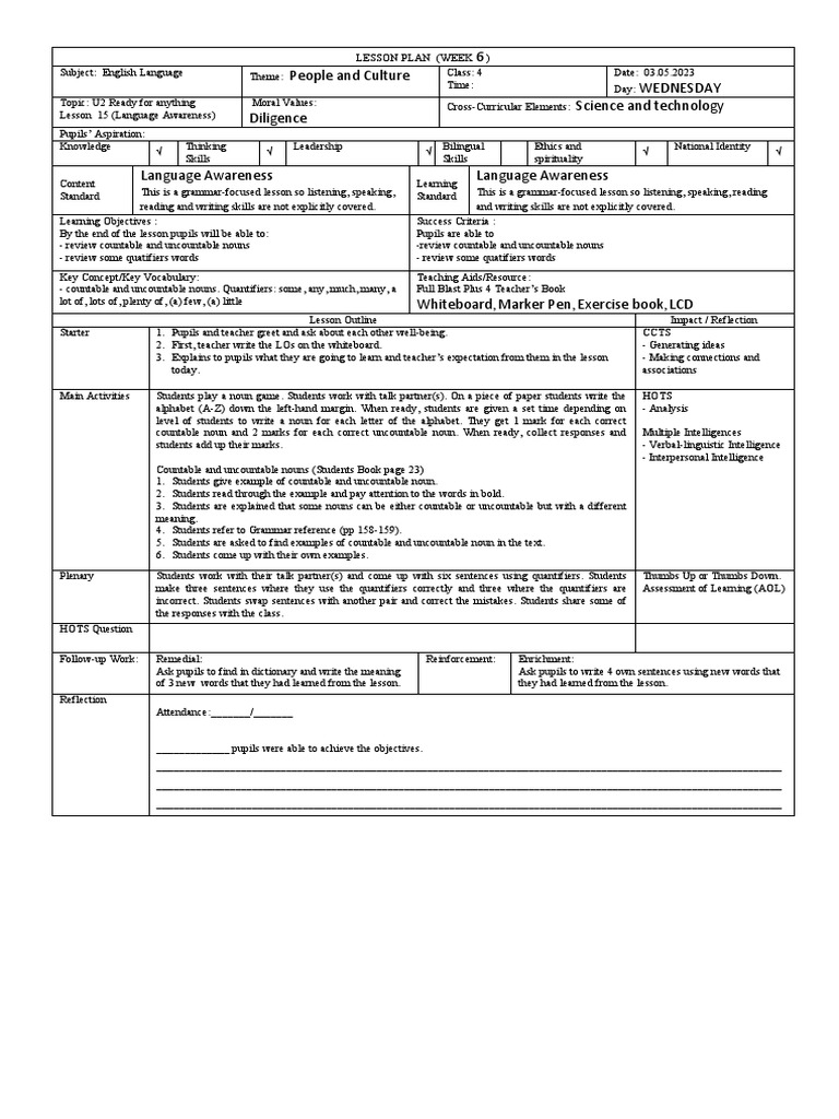 U2 F4 Ready For Anything L15 | PDF | Noun | Teachers