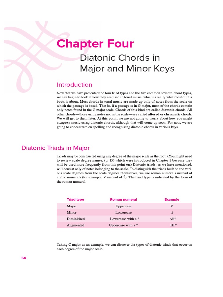 Tonal Harmony - Stefan Kostka - Chapter 4 - Diatonic Chords in Major and Minor Keys | PDF ...