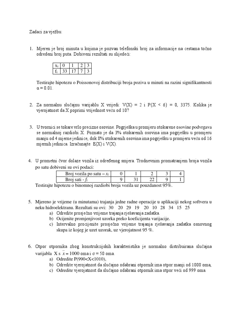 Zadaci Za Vjezbu II KOL | PDF