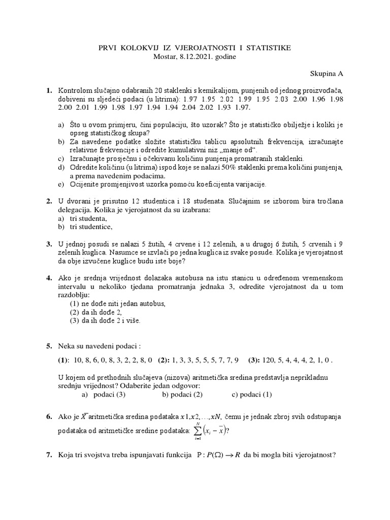 PRVI KOL ViS 21 | PDF