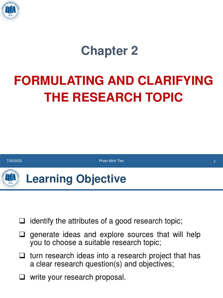 C02 - Formulating and Clarifying The Research Topic | PDF | Hypothesis ...