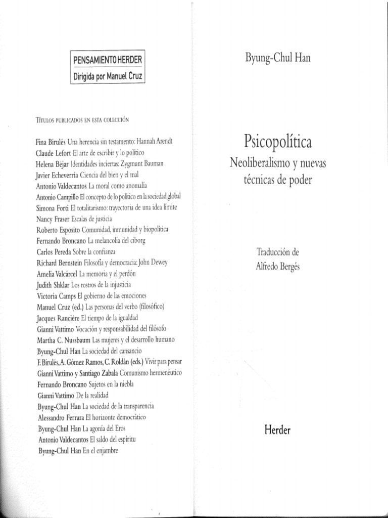 .Trashed-PSICOPOLITICA Chull Han Scan Libro Completo | PDF