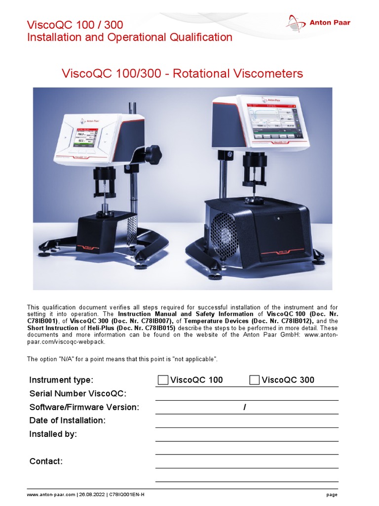 C78IQ001EN-H ViscoQC IQ OQ | PDF | Calibration | User (Computing)