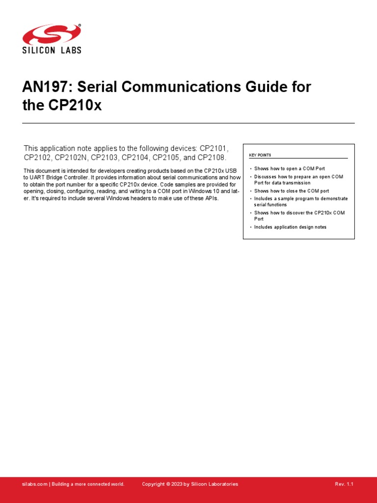 An197 Serial Communications Guide cp210x | PDF | Pointer (Computer Programming) | Component ...