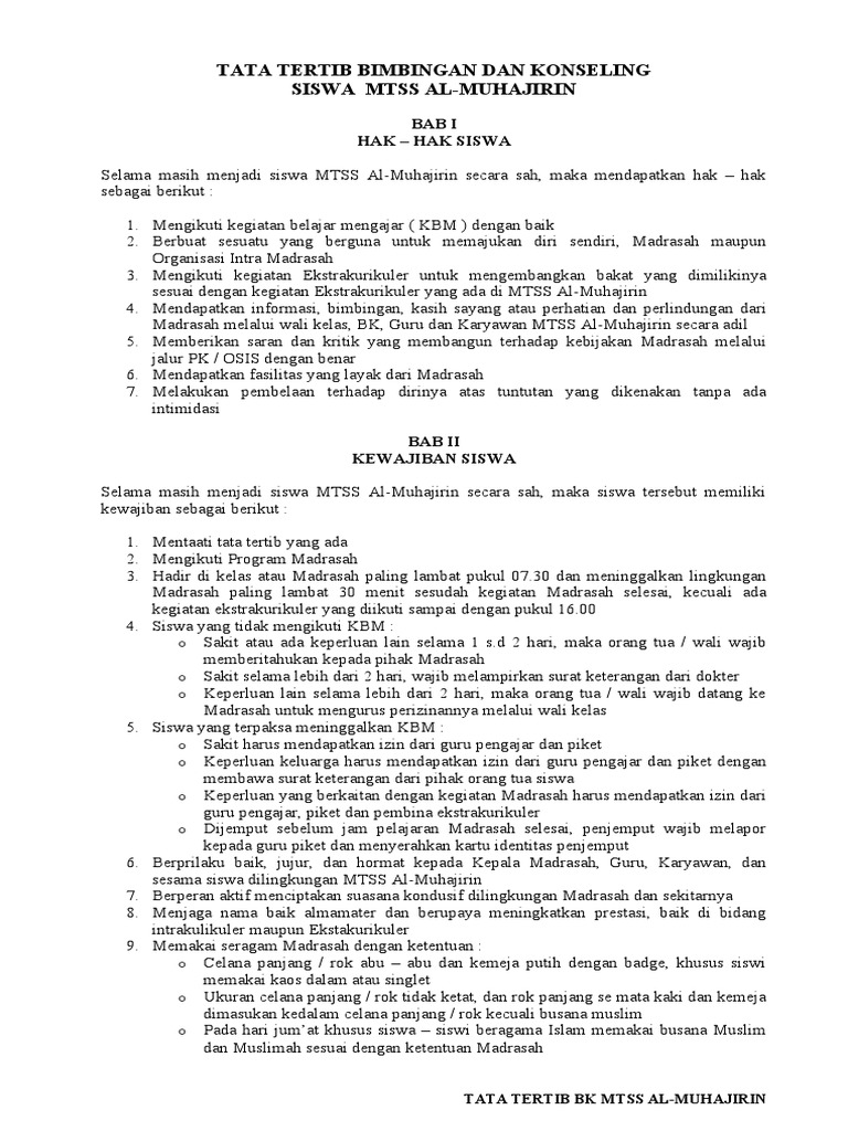 Tata Tertib BK | PDF