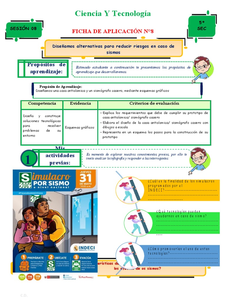 5° FICHA DE APLICACIÓN-SESIÓN 8-SEM.4-EXP.3-CyT | PDF | Temblores | Inteligencia artificial